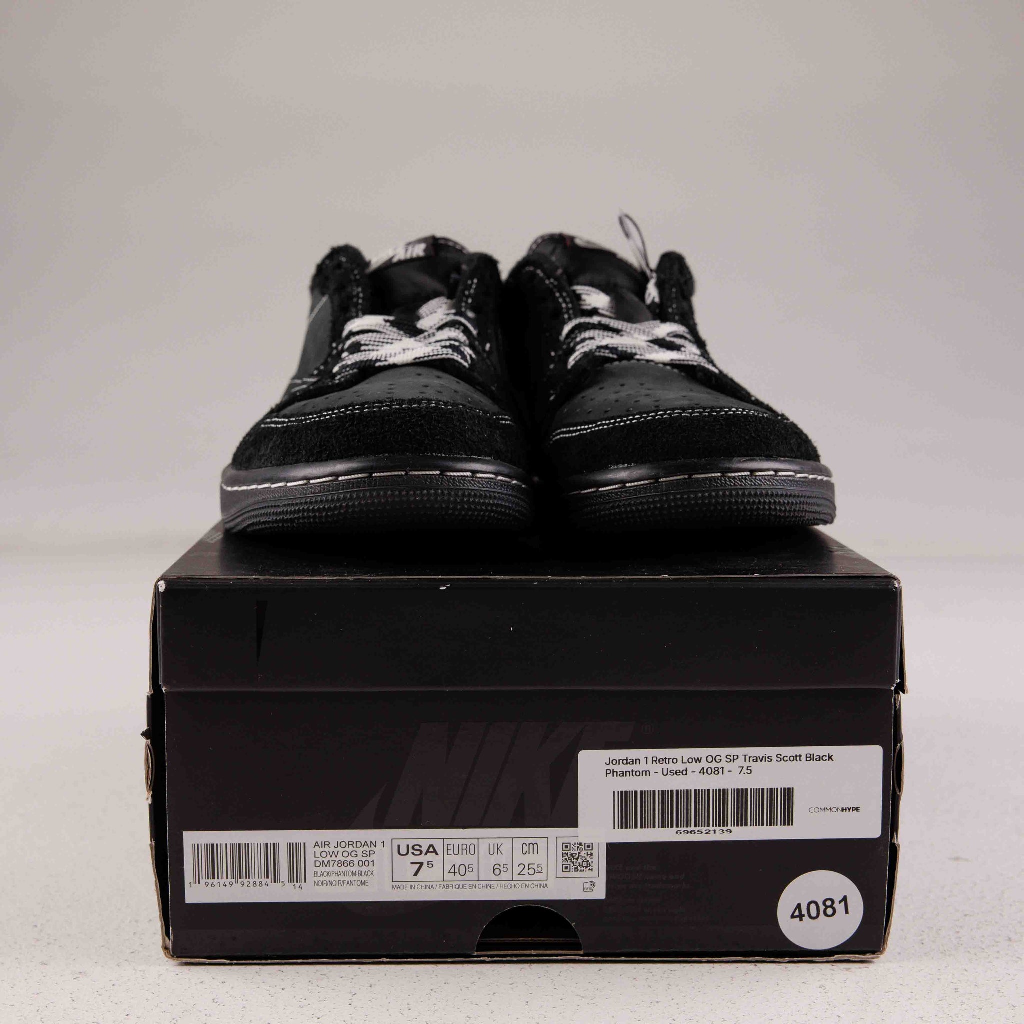 Jordan 1 Retro Low OG SP Travis Scott Black Phantom - Used - 4081 ...